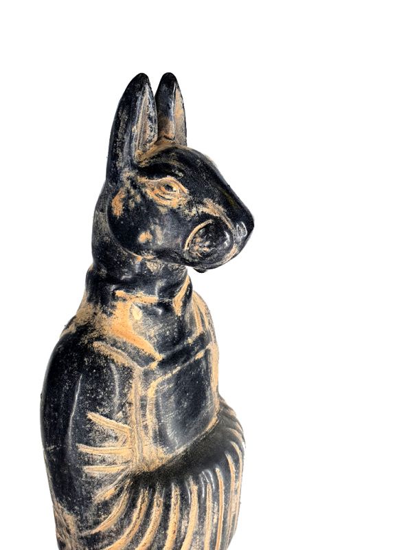 Terracotta Statue - Zodiac Sign - Glazed terracotta - Black - Rabbit